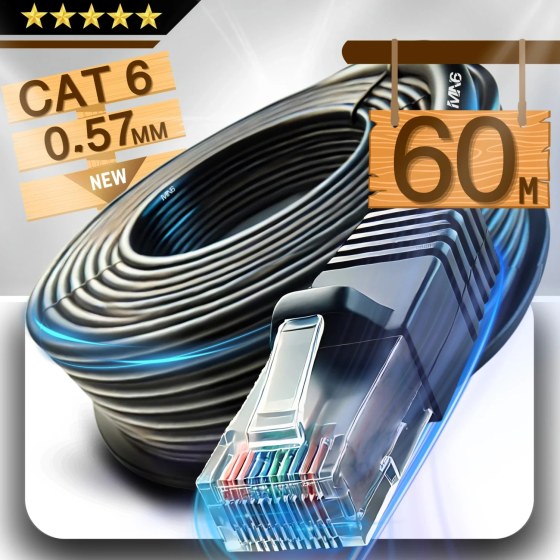 MN6 M107X 60 Metre Internet Kablosu/Cat6 23AWG Utp 0,57mm/İki Kat ...