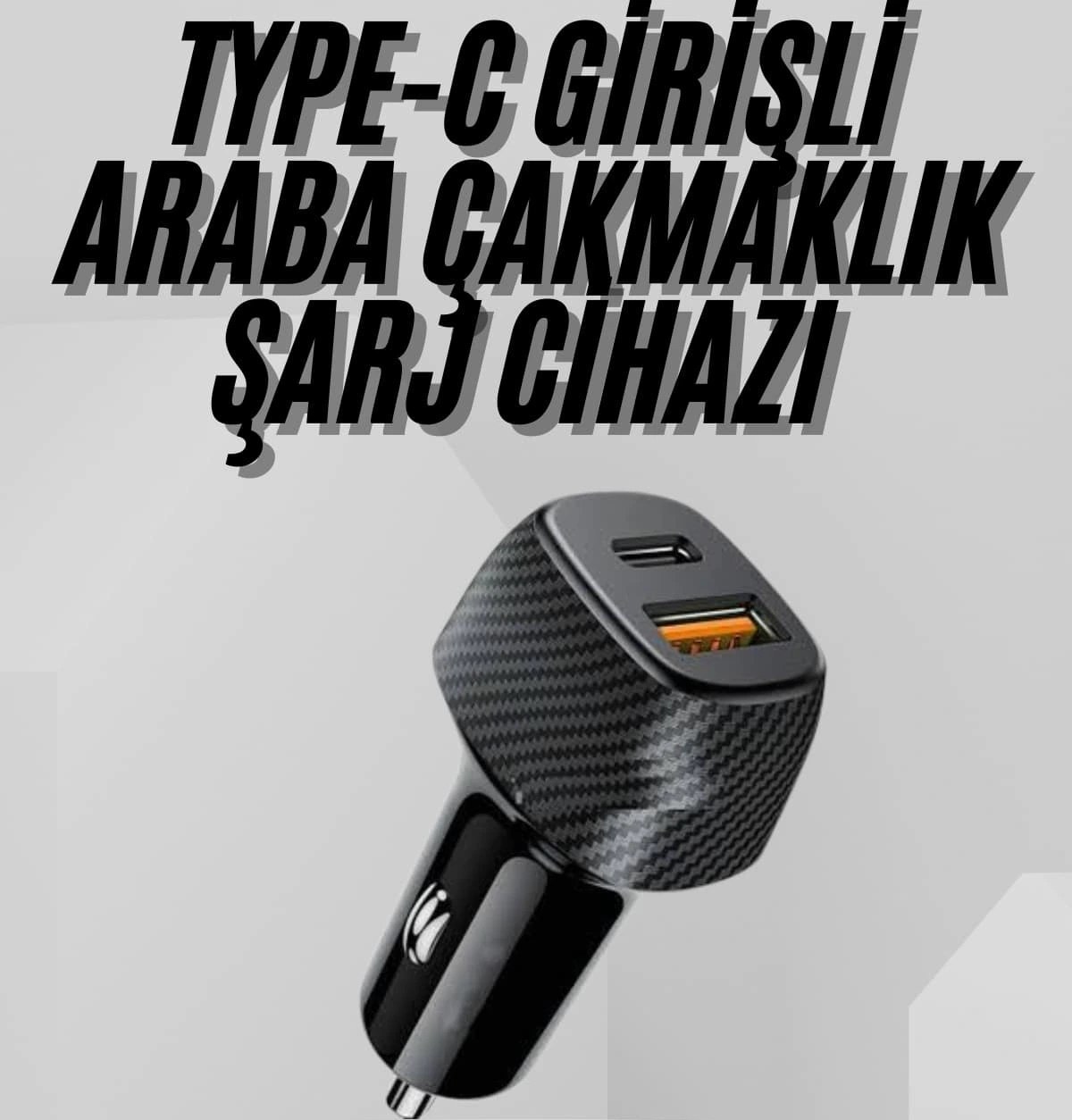 TeknomAVM Araç İçi Şarj Cihazı 38W Güç Kapasiteli Type-C Girişli Araba ...