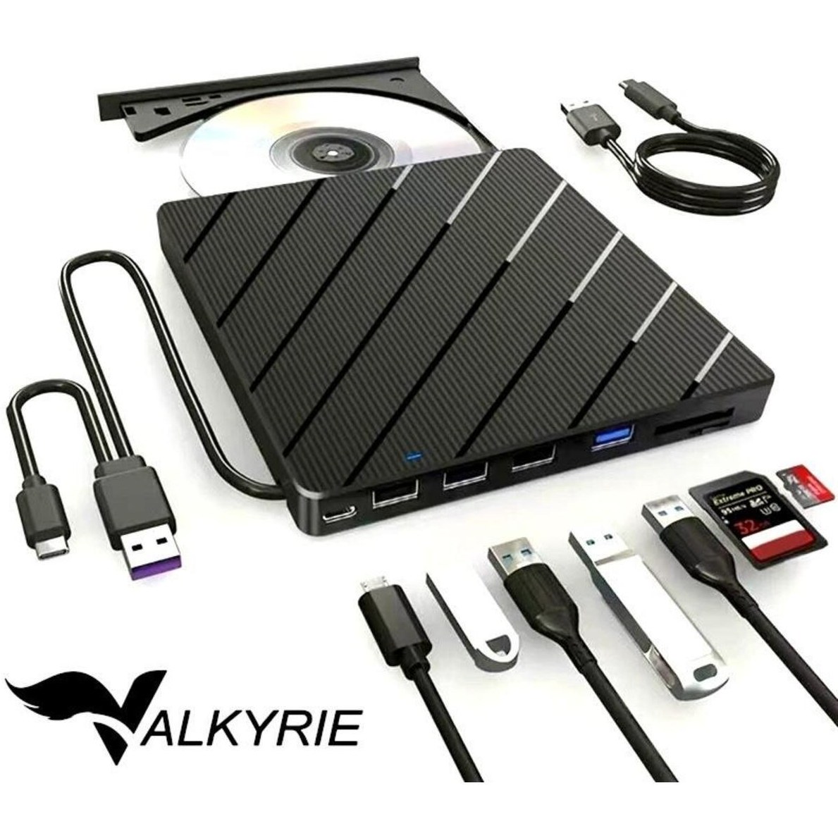 valkyrie Harici CD DVD Okuma Yazma USB 3.0 Hub Çok Amaçlı External ...