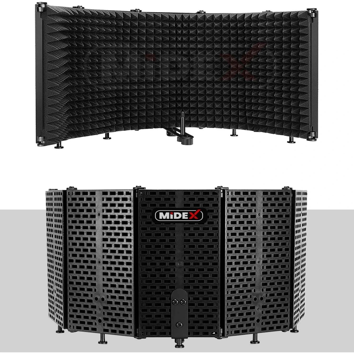 Midex PF-43 Mikrofon Ses Yalıtım İzolasyon Paneli 5 Bölümlü Ayaklı ...