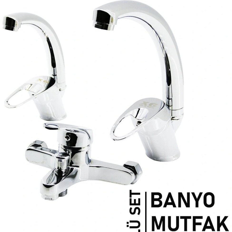 shopwave 3LÜ SET BANYO - EVYE MUTFAK - LAVABO AÇ KAPA MİX BATARYA ...