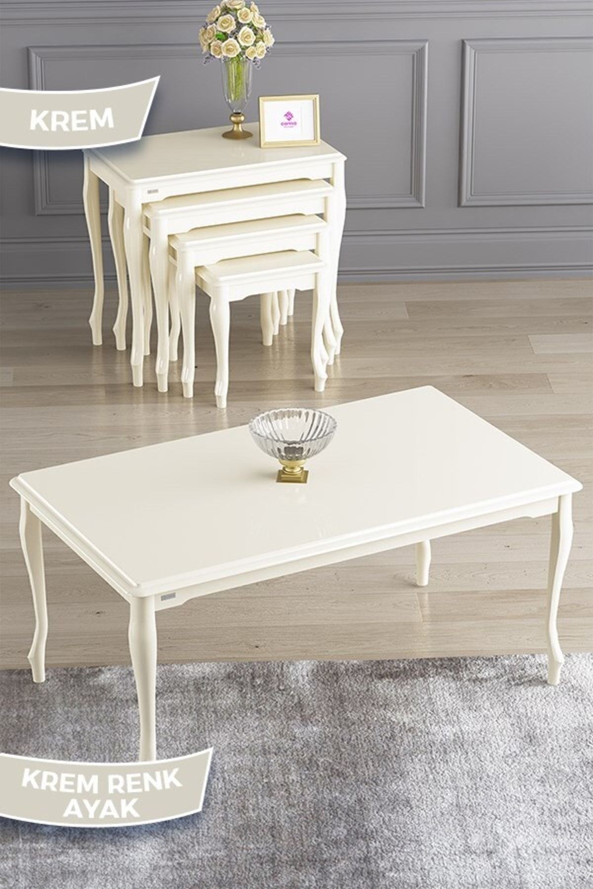 Canisa Roma Serisi, 1.sınıf Mdf Ve Lake Boya, Avangart 4'lü Zigon Sehpa ...