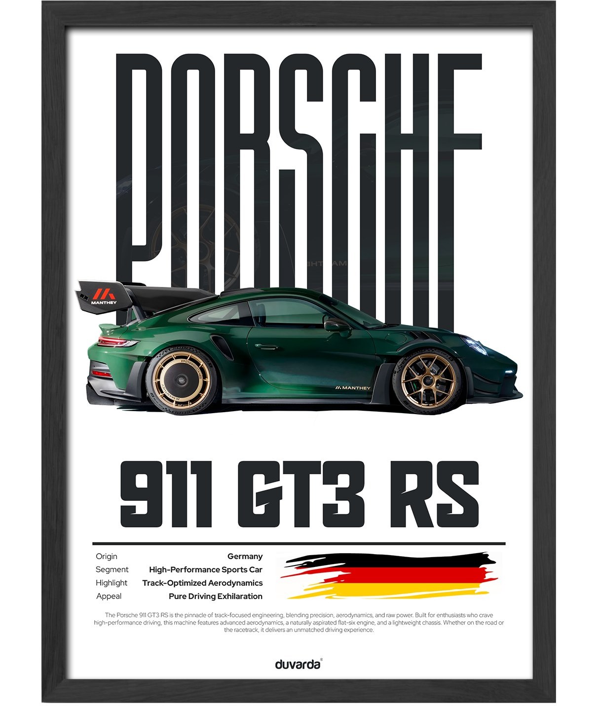 Porsche 911 GT3 RS - Poster / Doğal / 60x80 Fiyatı ve Özelliklerı - Badem