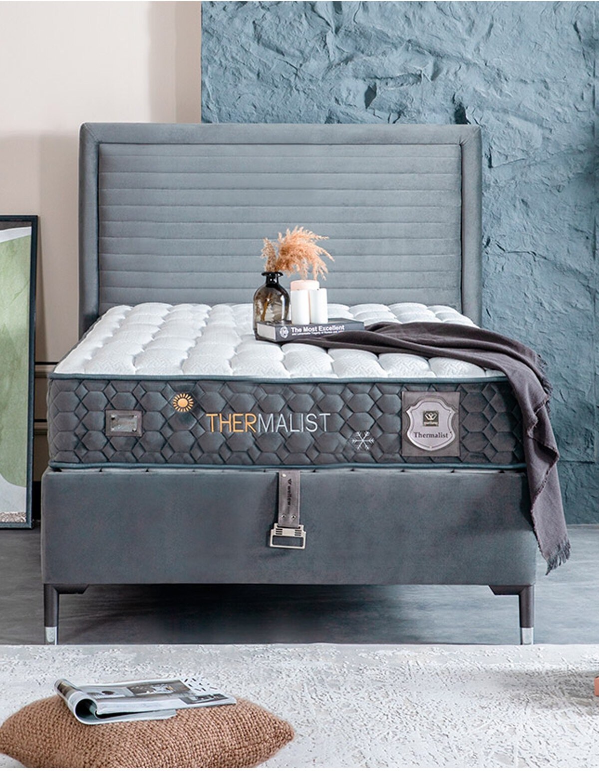 Weltew Yatak Thermalist Tek Kişilik Baza Ve Başlık Yataksız Fiyatı ve Özelliklerı - Badem