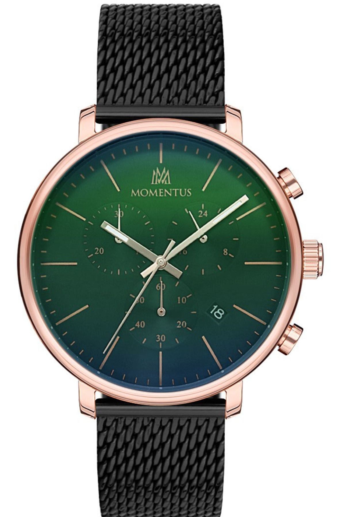 Momentus Erkek Rose Gold-çok Renkli Çelik Kasa Yuvarlak Kadran Hasır ...