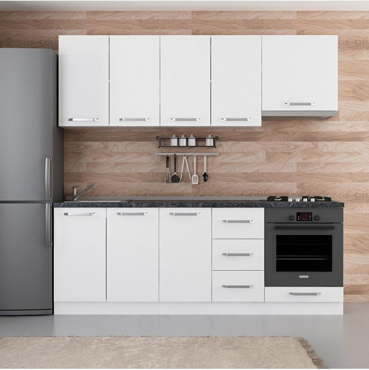 Minar 220 cm Beyaz Mutfak Dolabı 220-b6 Fiyatı ve Özelliklerı - Badem