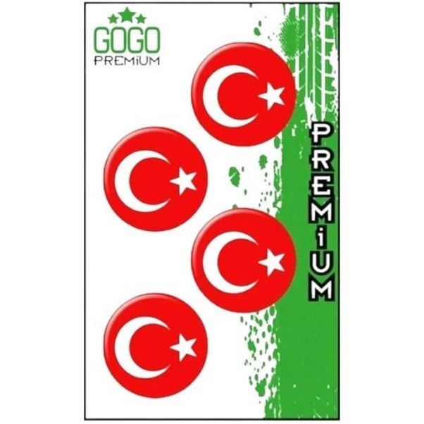 Gogo Damla Sticker 4'lü 3x3cm Türk Bayrağı Fiyatı ve Özelliklerı - Badem