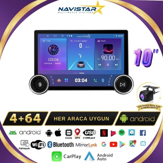 Hyundai Ix35 Dual Knob 10" Kablosuz Carplay 4gb + 64gb Android 13 ...