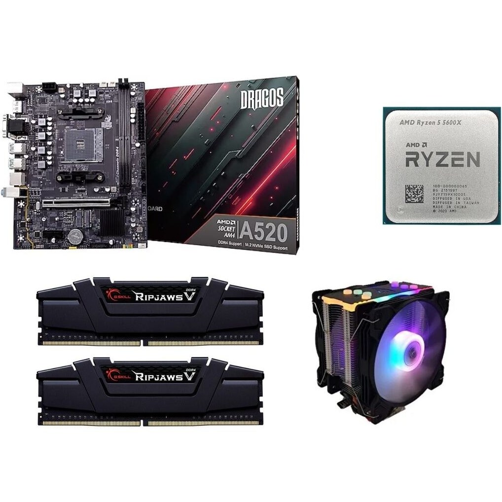 DRAGOS A520 Anakart | Ryzen 5 5600x İşlemci | 16Gb DDR4 Ram | Snowman ...