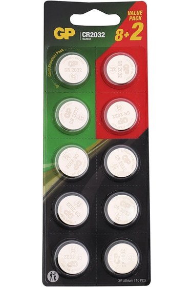 GP Batteries Cr2032 Boy Lityum Düğme Pil, 3 Volt, 10'lu Kart Fiyatı ve Özelliklerı - Badem