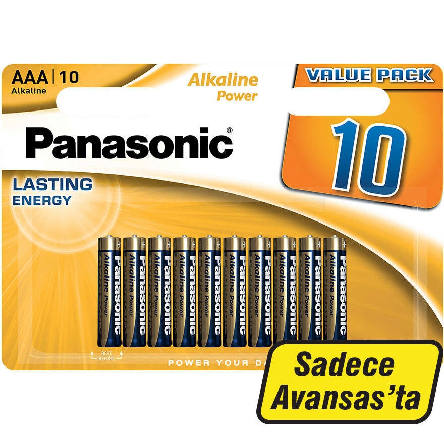 Panasonic Power Alkalin AAA İnce Kalem Pil 10'lu Paket Fiyatı ve ...