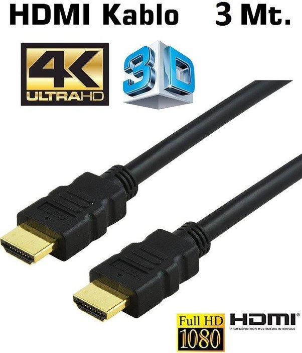 3 Metre Hdmi Kablo Hd Tv Kablosu 3D Hd Kablo Fiyatı ve Özelliklerı - Badem