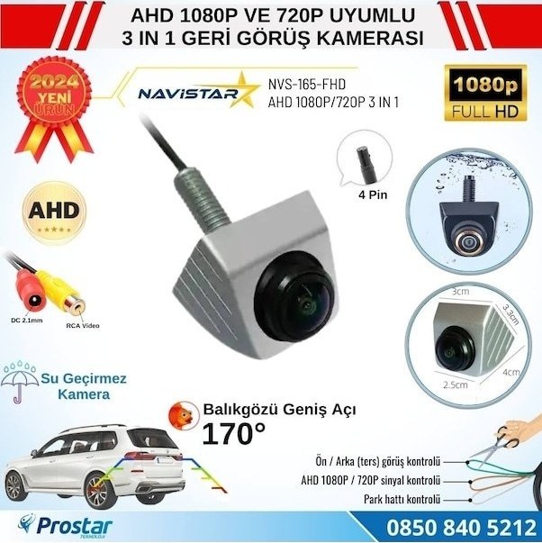 Xindoker Oto Geri Görüş Kamerası Ahd 720p Gece Görüşü 170 Derece Dönen ...