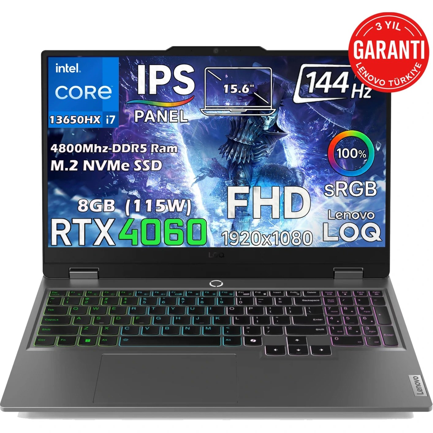 Lenovo Loq 15IRX9 Intel Core I7 13650HX 24GB 1tb SSD Rtx 4060 (115W) 15 ...