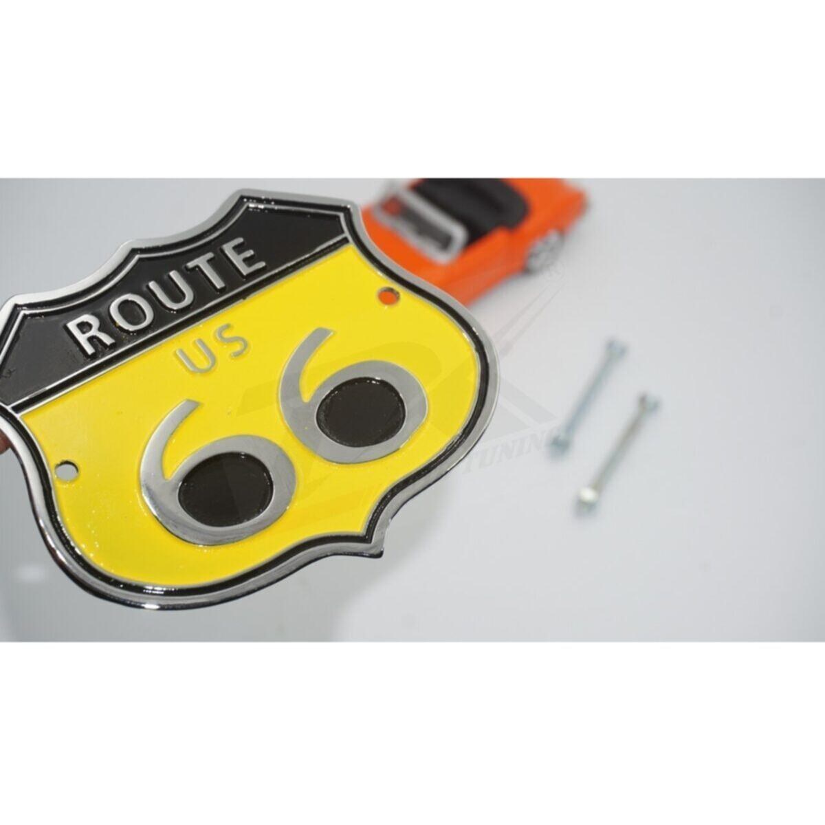 ROUTE Dk Tuning 66 Amerikan Karayolları Logo Ön Panjur Vidalı 3d Krom ...