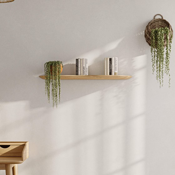 Blob Raf 80 cm Sol Ahşap - Meşe Fiyatı ve Özelliklerı - Badem