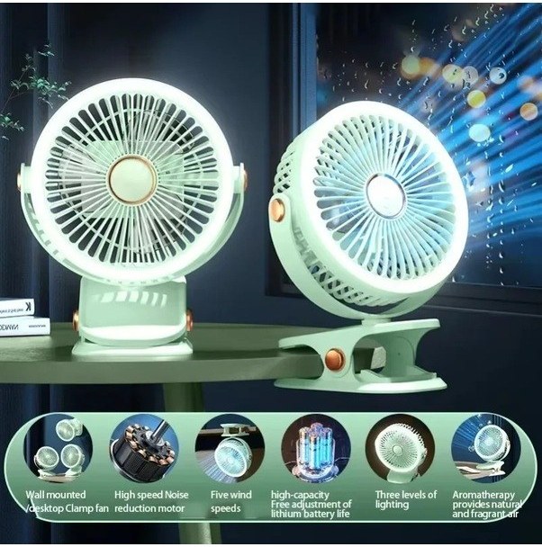 Taşınabilir Usb Masa Klip Fan Tip-c 10000 Mah Şarj Edilebilir 1 Adet ...