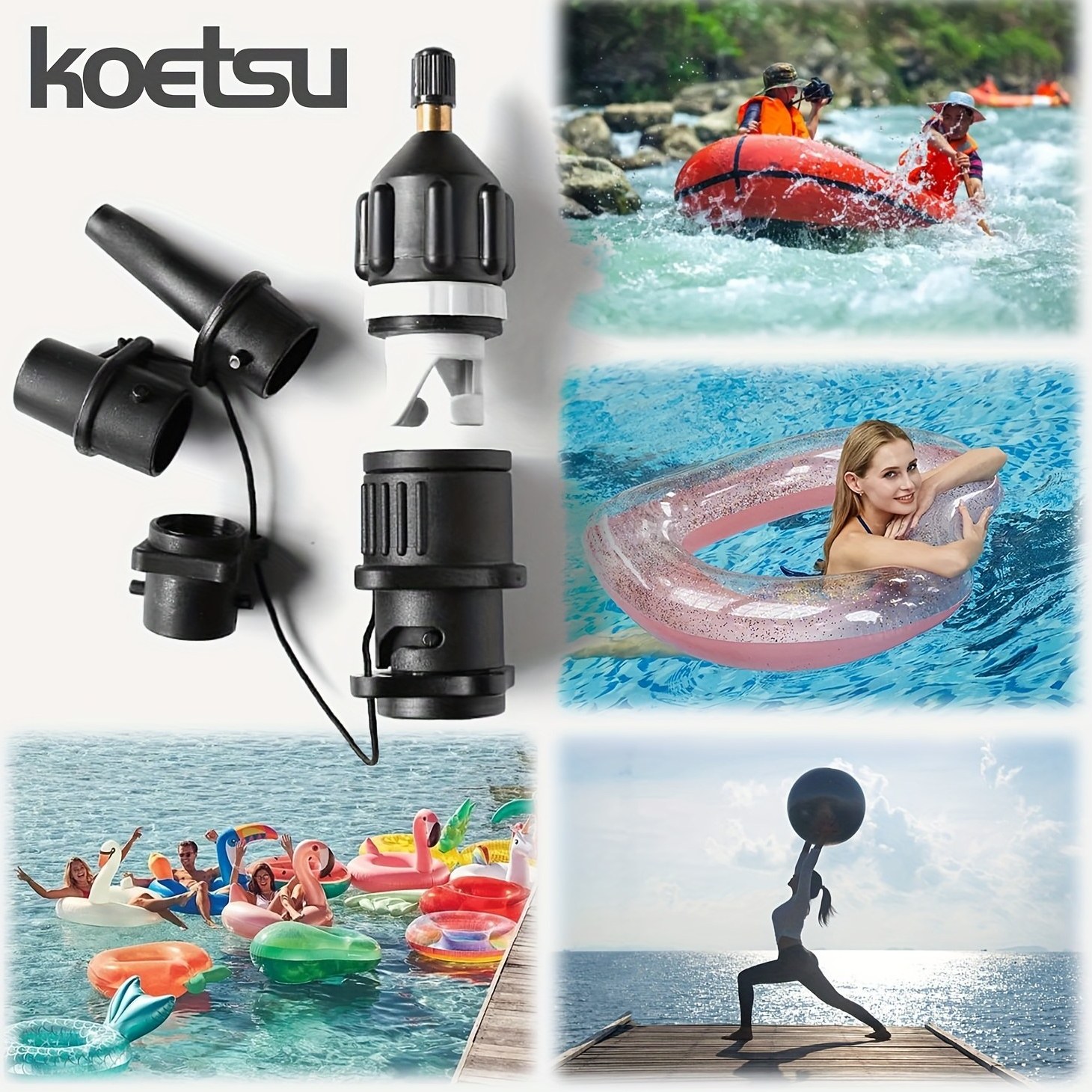 KOETSU Hava Pompası Hava Valfi Adaptör Kiti Paddle Board Hava Nozulu ...