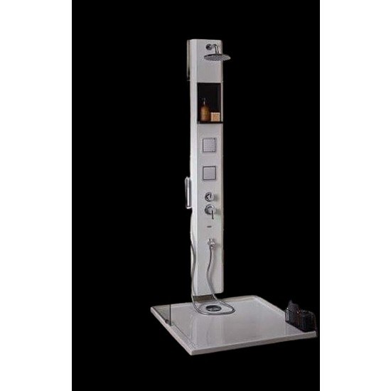 SAM BANYO Sam Tuna Krem Raflı Duş Seti ,180cm Raflı Masajlı Duş Robot ...