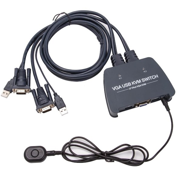 Vcom Dd211 2K 2 Port Vga 1080P@60Hz Plastik Kasa Kvm Switch Fiyatı ve ...
