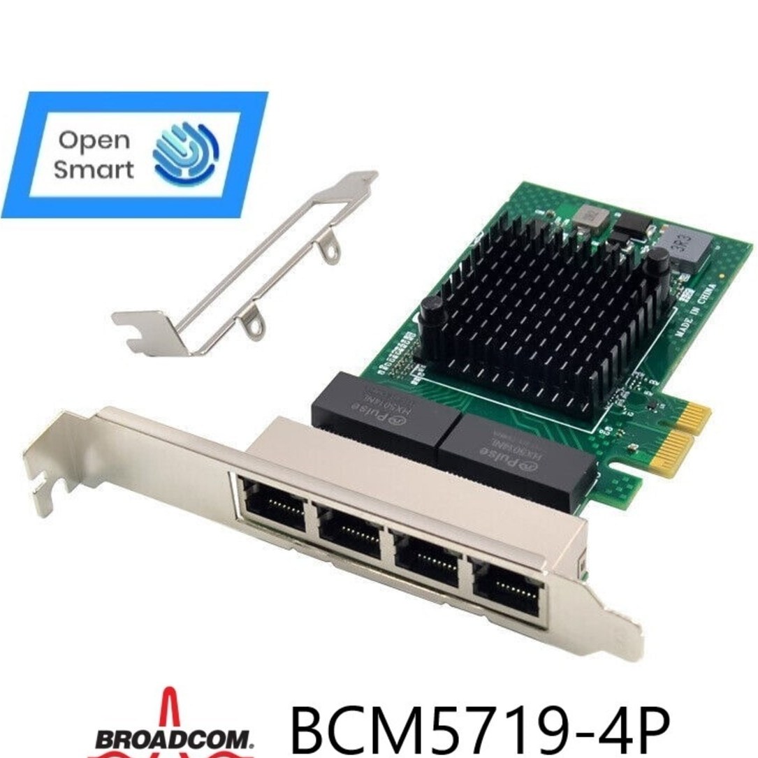 Open Smart 4 Port Broadcom Bcm5719-4p 1gbe Pcıe X1 Ethernet Kart ...