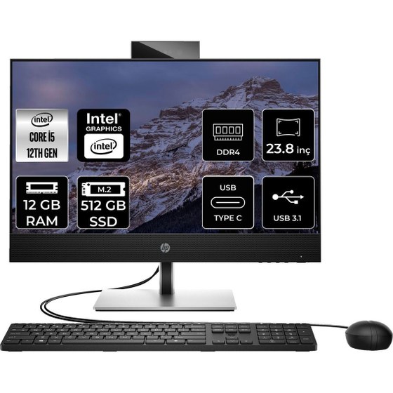 HP PROONE 440 G9 i5 12400T 12GB RAM 512GB SSD 23.8" FHD FDOS ALL IN ONE PC 6D379EA Fiyatı ve ...