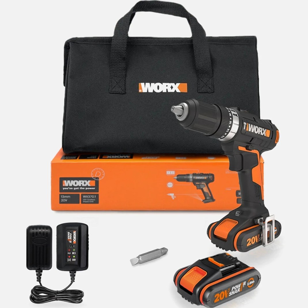 Worx WX370.1 20 V 2 Ah Çift Akülü Li-On Darbeli Akülü Matkap Fiyatı ve ...
