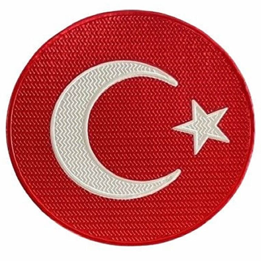 ÇUKUROVA ÜTÜ Yuvarlak Türk Bayrağı 7 cm Patch 3D, Yeni Tip, Cırtlı ...