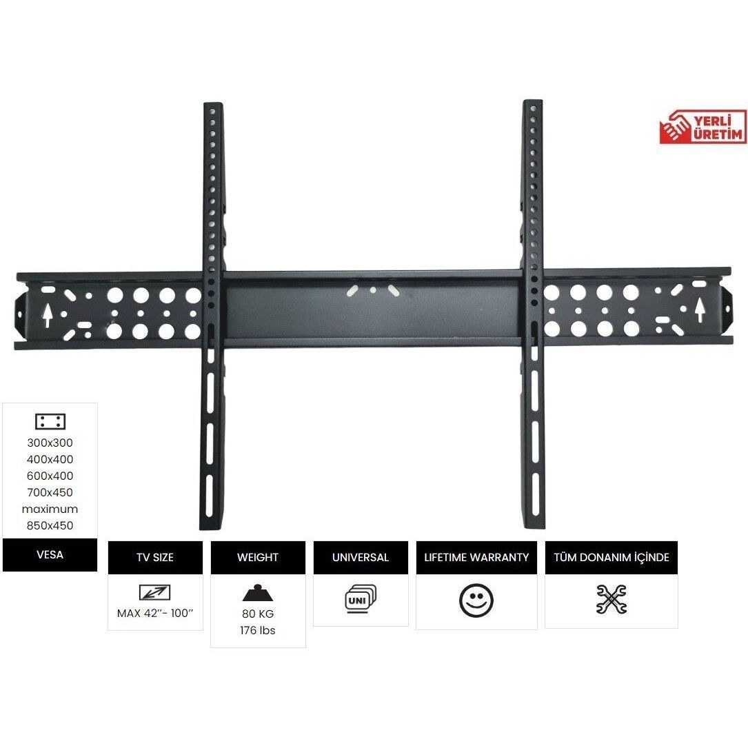 VONTECH 75" 80'' 85'' 90'' 100'' Lcd/led Tv - Sabit Tv Duvar Askı Aparatı Fiyatı ve Özelliklerı ...