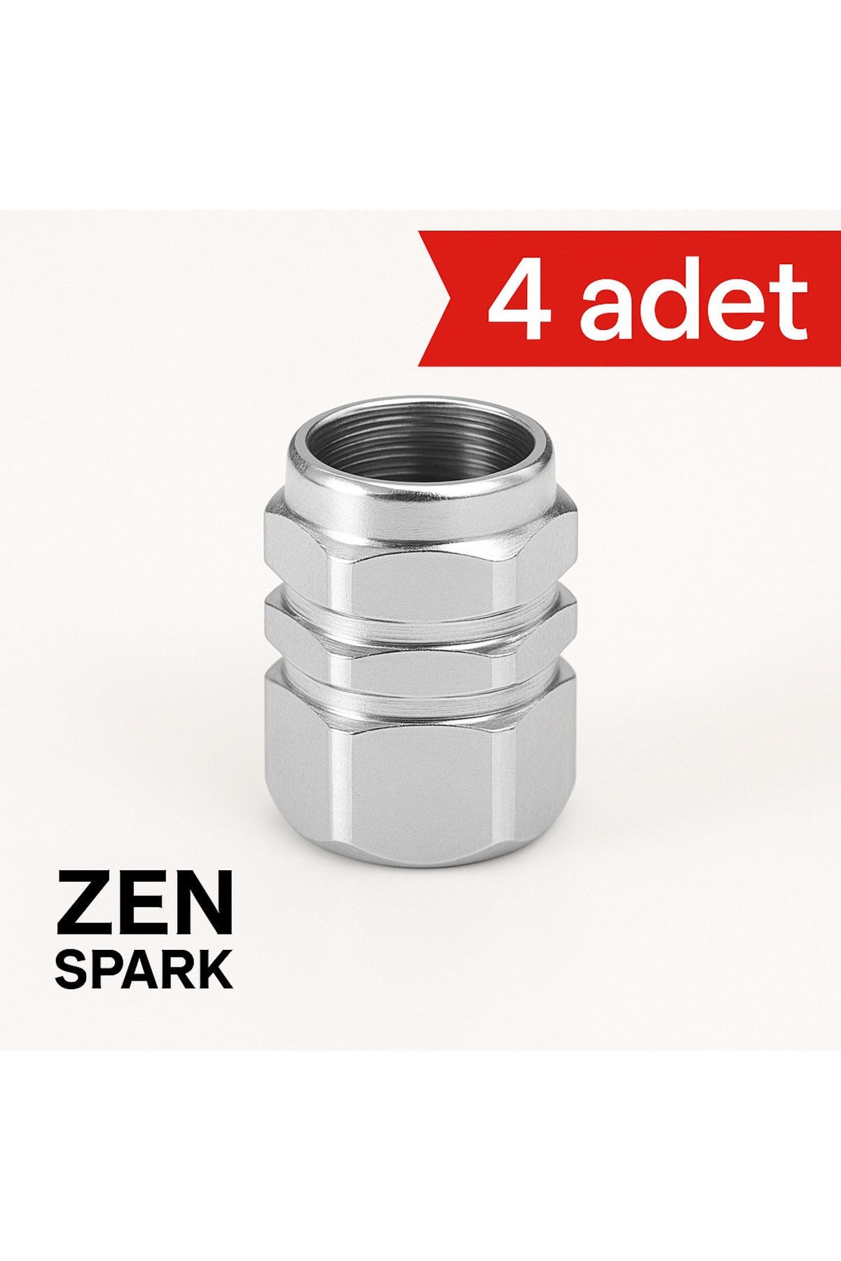 ZEN SPARK Gümüş Rengi Alüminyum Altıgen Sibop Kapağı 4'lü Sibob Kapağı ...