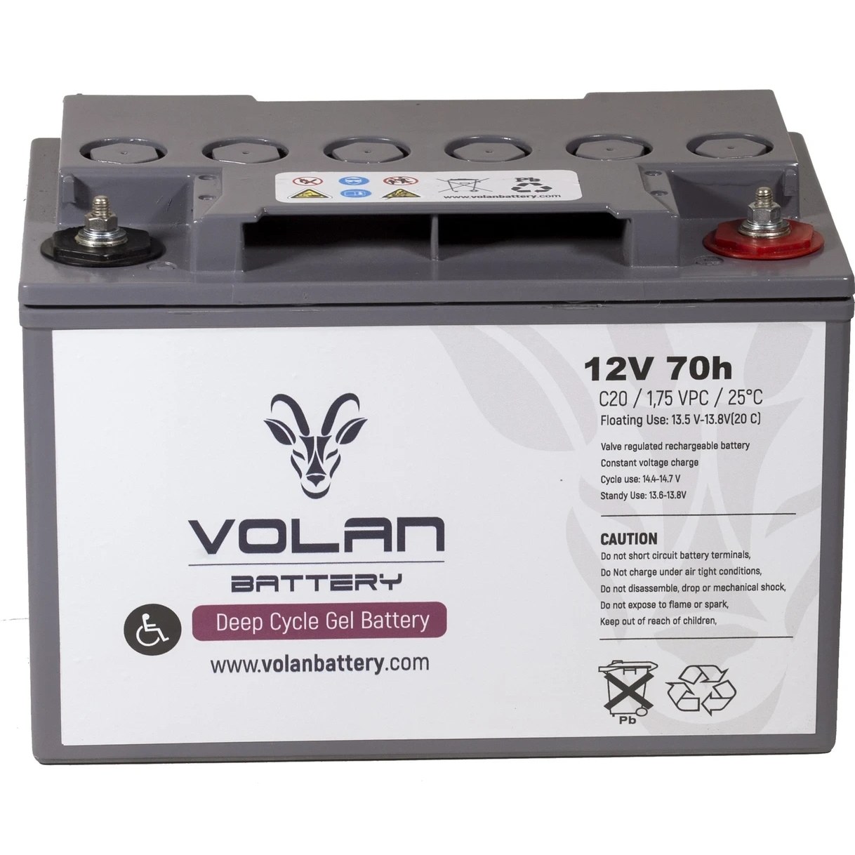 Volan Battery 12 Volt 70 Ah (Amper) Engelli Aracı Aküsü (Ücretsiz Kargo ...