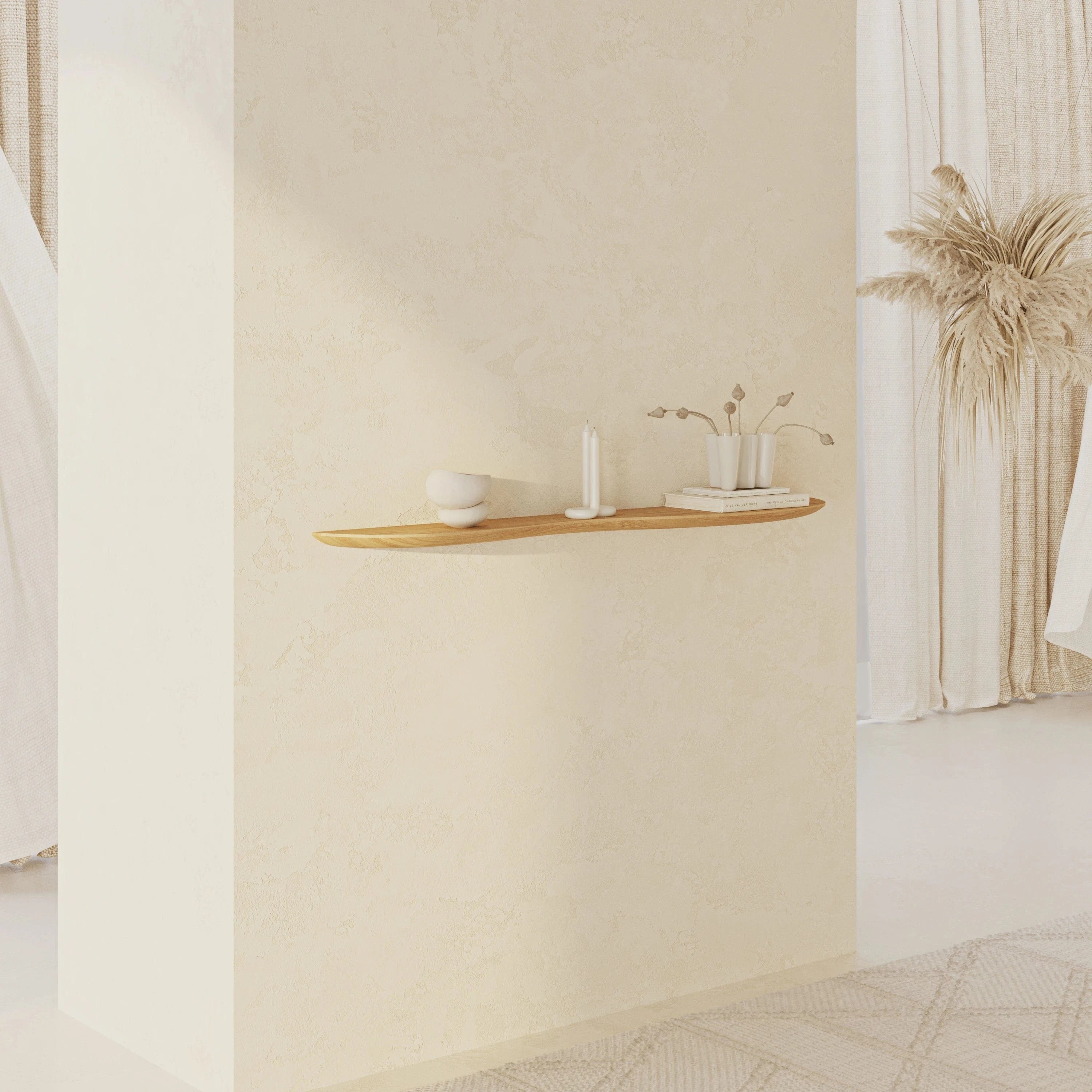 Blob Raf 120 cm Sağ Ahşap - Meşe Fiyatı ve Özelliklerı - Badem