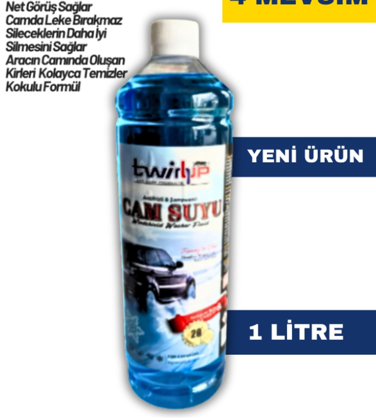 KAPOTO Oto Antifrizli Şampuanlı Cam Suyu Konsantre -30 Derece 1 Litre ...