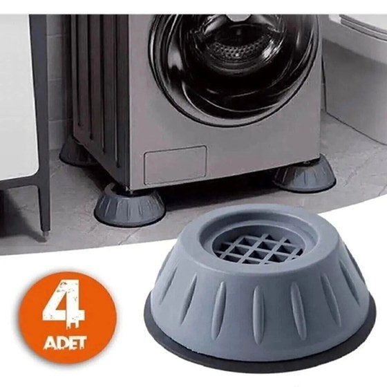 STLIFE Gri Silikon Tabanlı Ses Azaltıcı Ayaklık 4 Adet Çamaşır Makinesi ...