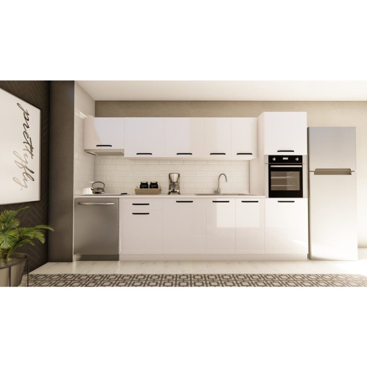 visasconcept 320 Cm Emine Hazır Mutfak Dolabı Aspiratör Ve Ankastre ...