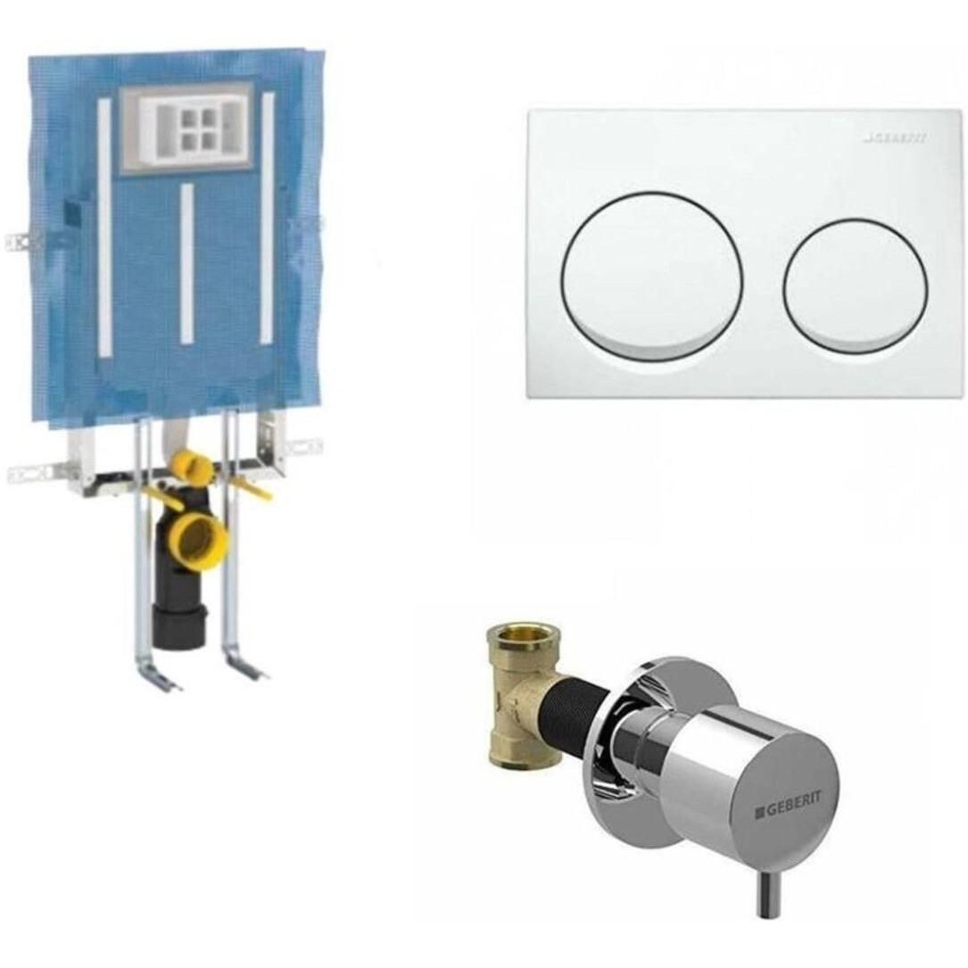 Geberit Alpha Kombifix Duvariçi Gömme Rezervuar Seti 8cm Beyaz Kapak ...