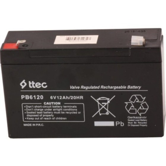 Ttec /yeni\ 6v 12ah Akü 6v Volt 12ah Amper Bakımsız Kuru Akü Üretim=04 ...
