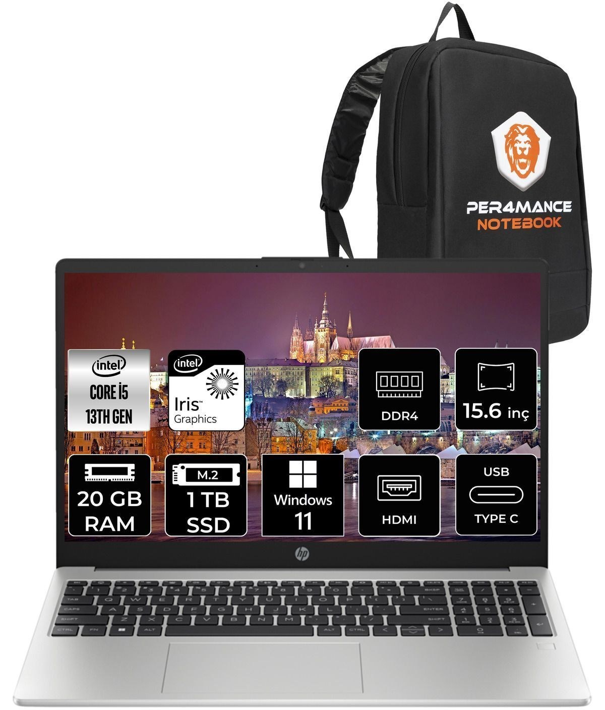 HP 250 G10 Intel Core i5 1335U 20GB RAM 1TB SSD 15.6'' FHD Fiyatı ve ...
