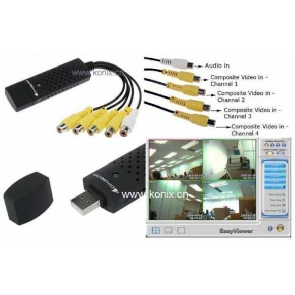 Koodmax Easycap Capture Kamera-Uydu-Tvden Pc Kayıt Kartı 4 Kanal Fiyatı ve Özelliklerı - Badem