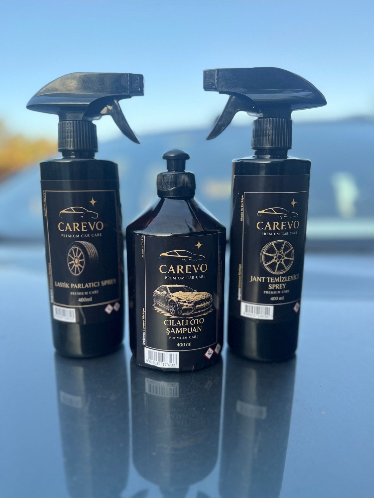 CAREVO Premium Oto Dış Bakım Seti ( Lastik Temizleyici 400ml, Jant ...