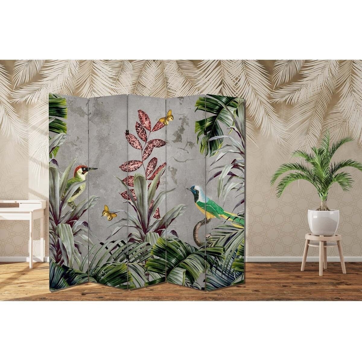 dbsanat Renkli Kuşlar Temalı Özel Tasarım Paravan Room Divider 180 x ...