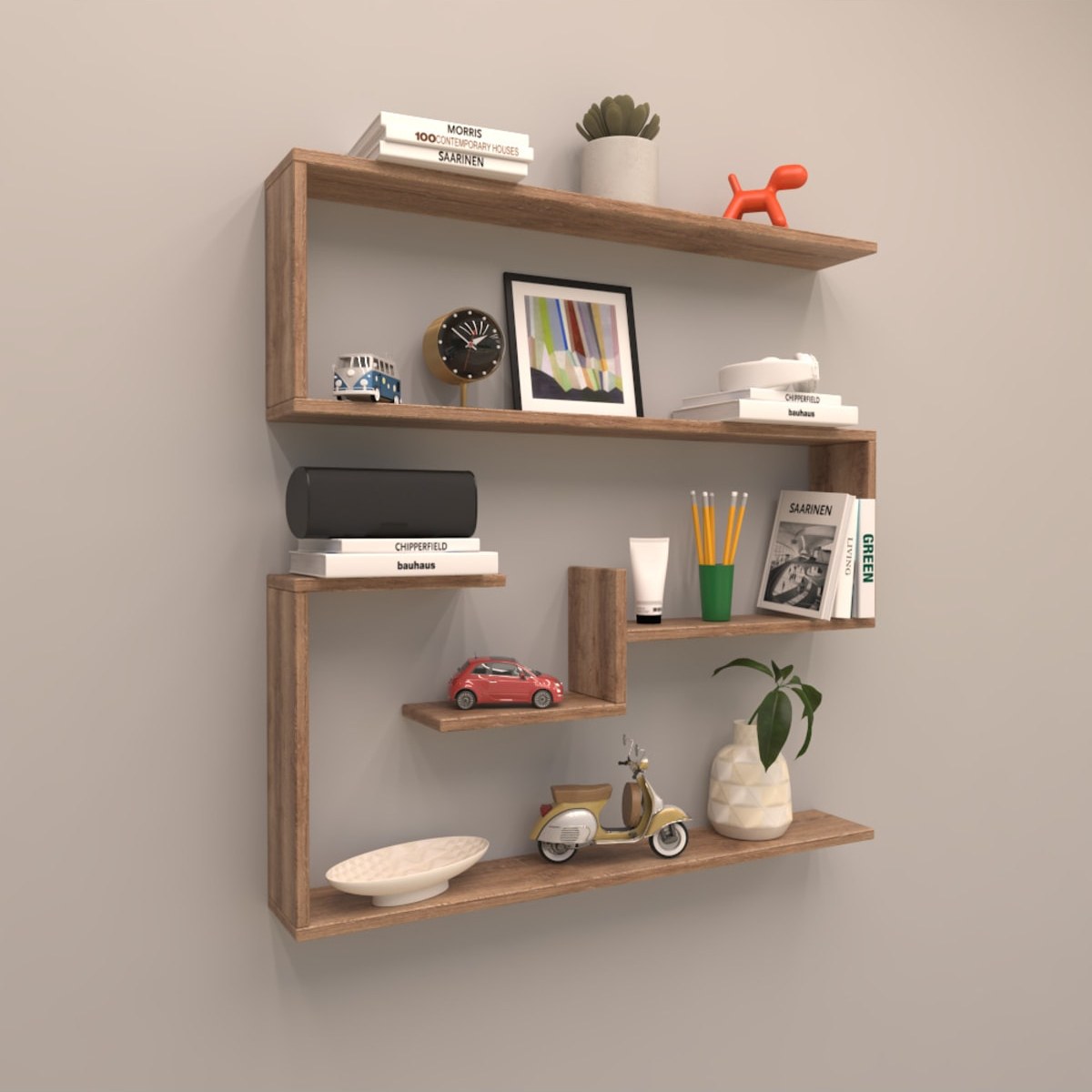 RAFKESTİR Agra Duvar Raf Set Sacramento ( Mat ) Fiyatı ve Özelliklerı - Badem