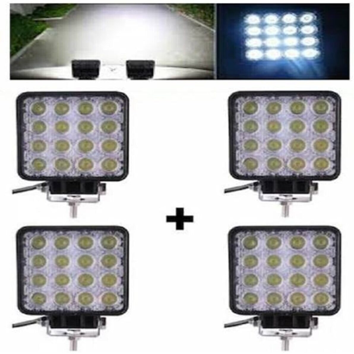 OptaPro 4 Adet 16 Led Kare Off Road Araç Iş Makinesi Kamyon Tekne ...