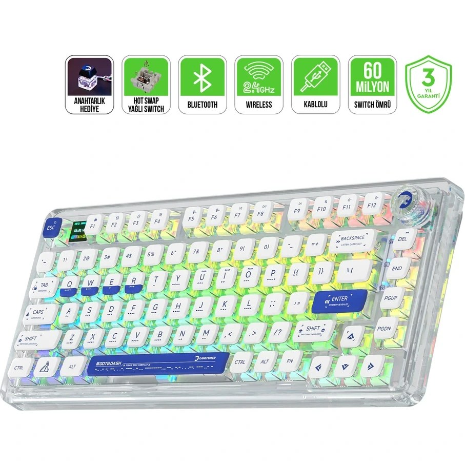 Gamepower Gasket Pro x Rgb Wireless/bluetooth/kablolu Mekanik Hot-Swap ...