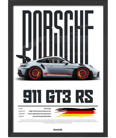 Porsche 911 GT3 RS - Poster / Siyah / 30x42 Fiyatı ve Özelliklerı - Badem