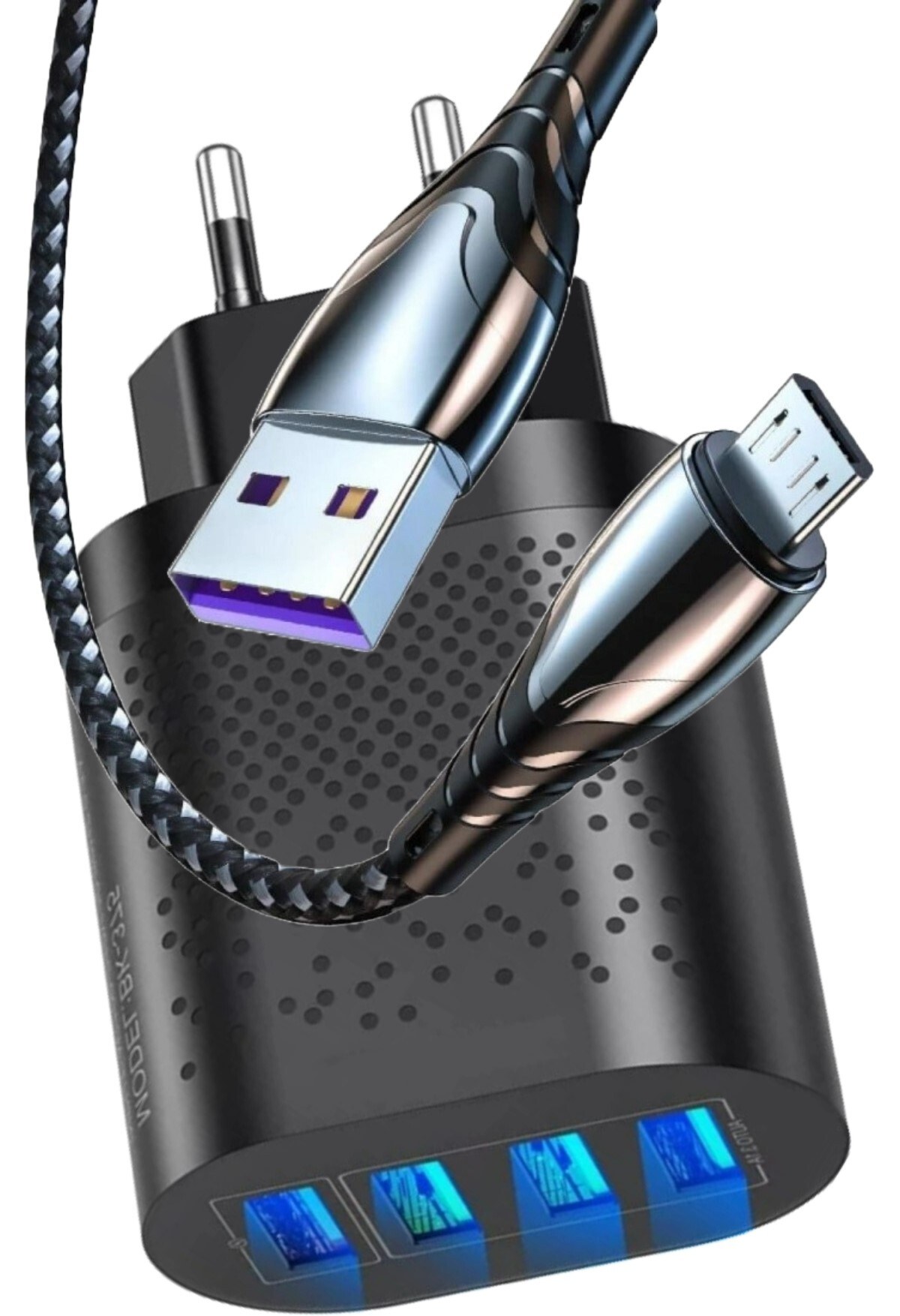 JUDAS Z5 Şarj Adaptörü 4 Port J1 Micro Usb 5a/100w Şarj Kablosu -2mt ...