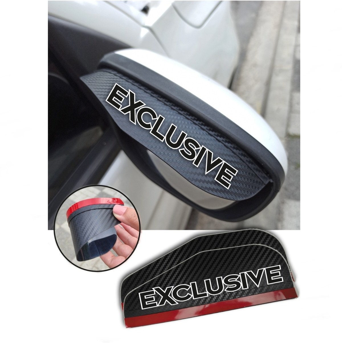 Aksefuar Lazer Hyundai İ10 İle Uyumlu CARBON EXCLUSIVE Ayna Yağmur ...