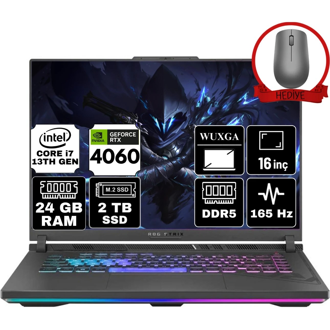 Asus Rog Strix G16 Intel Core I7 13650HX 24GB 2tb SSD RTX4060/8GB 165Hz ...