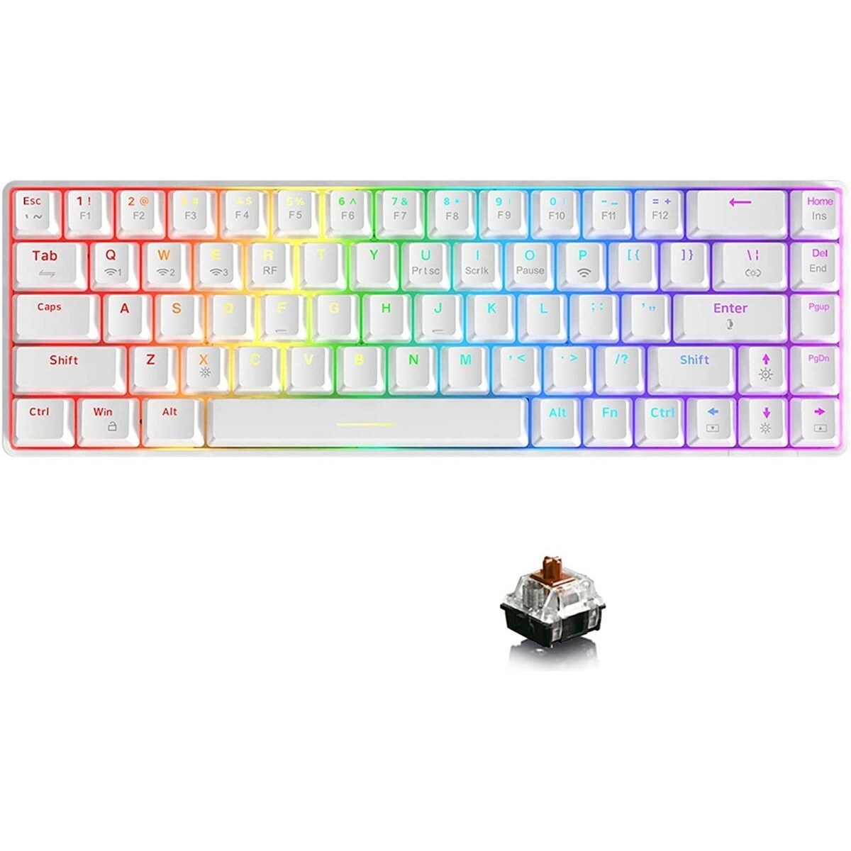 Genel Markalar Ajazz K685t %60 Kablosuz Mekanik Oyuncu Klavyesi-rgb-hot ...