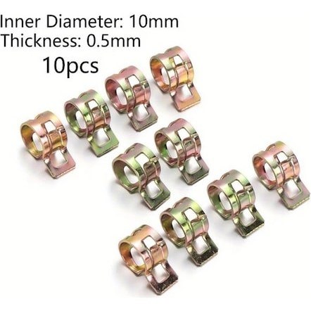 Zhanglei001 10mm Bahçe Hortumu Kelepçesi 10lu Metal Yağ Yakıt Su Boru ...
